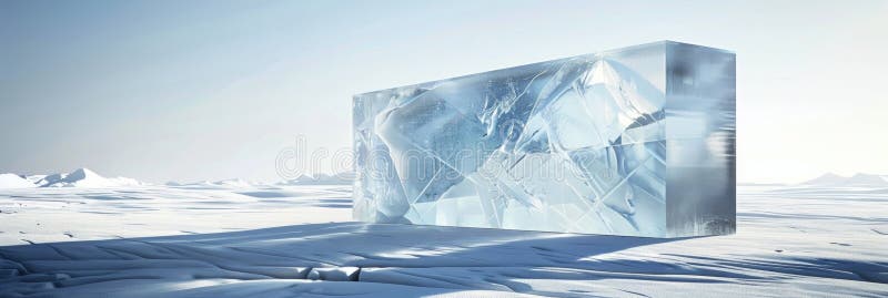 A Rectangular Monolith of Ice with Geometric Patterns Etched Onto Its ...