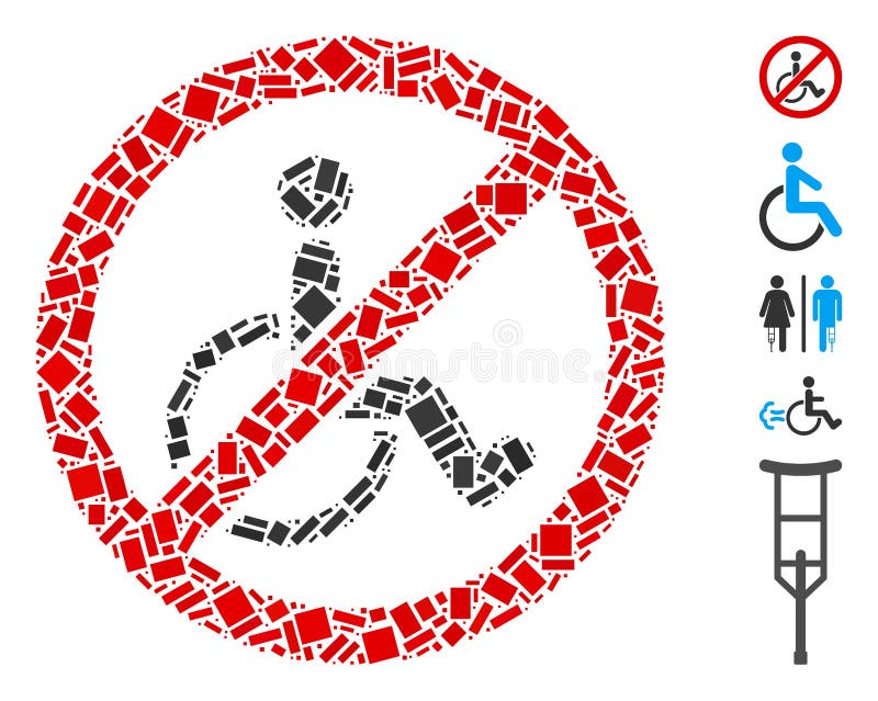 Rectangular Mosaic No Disabled Persons Stock Illustration ...