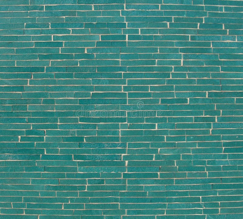 Rectangular Mosaic Pattern Wall in Turquoise Blue Stock Image - Image ...