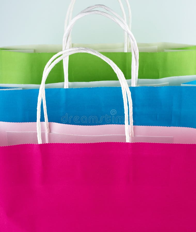 Rectangular Multi-colored Paper Shopping Bags Stock Photo - Image of ...