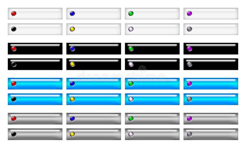 Rectangular Navigation Buttons Stock Illustration - Illustration of ...