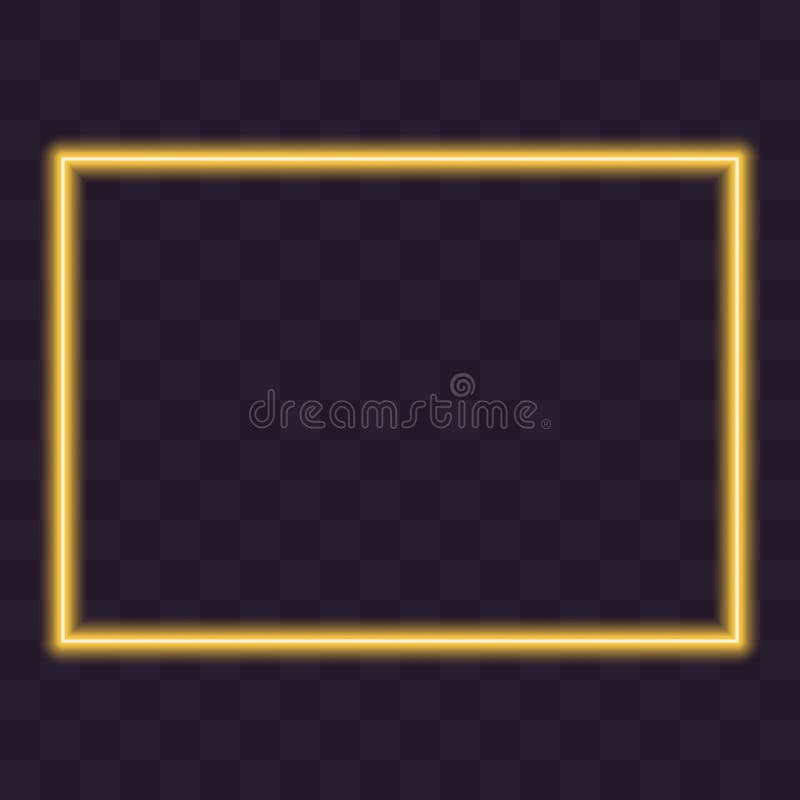 Rectangular Neon Frame Border Glowing Sample Greetings for Promo Print ...