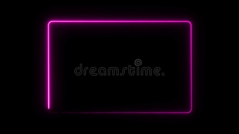 Rectangular Neon Frame in Pink and Purple. Looping Line Motion ...