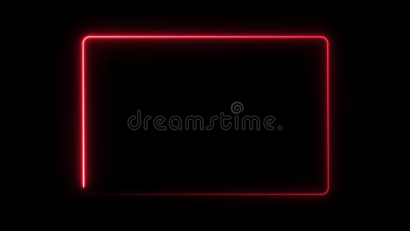 Rectangular Neon Frame in Red. Looping Line Motion Animation Stock ...