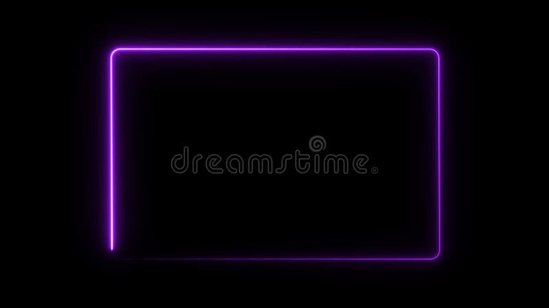 Rectangular Neon Frame in Violet. Looping Line Motion Animation Stock ...
