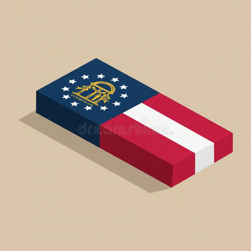 Rectangular Object with Georgia State Flag Design. the Top Features a ...
