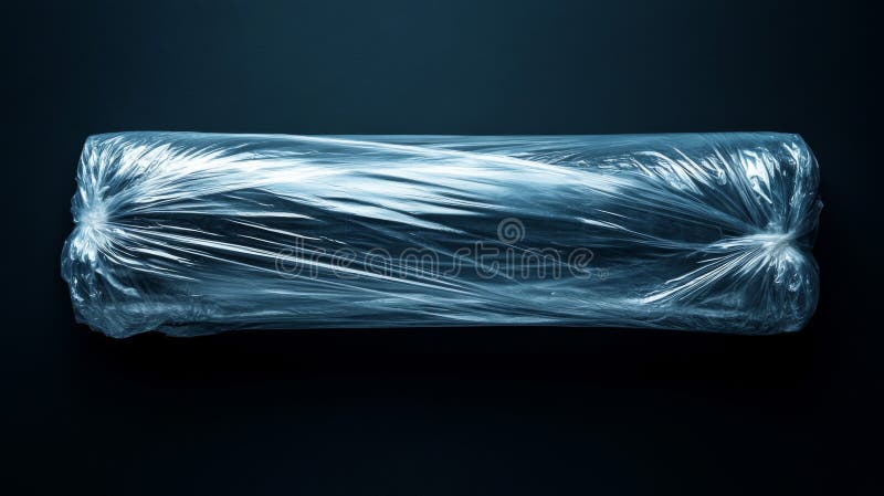 A Rectangular Object Wrapped in Clear Plastic Sheeting Stock ...