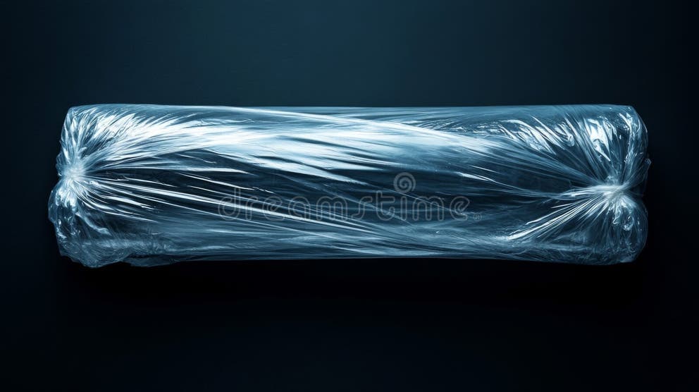 A Rectangular Object Wrapped in Clear Plastic Sheeting Stock ...