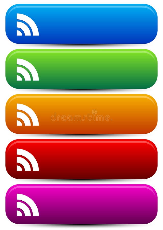 Oblong web buttons, set stock vector. Illustration of bright - 14308158