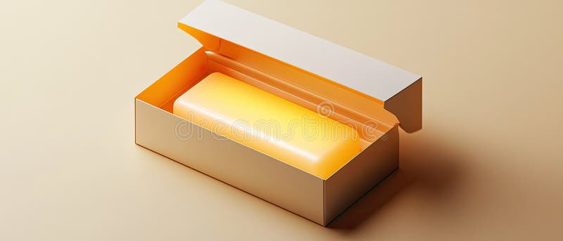 "OPEN RECTANGULAR BOX with GLOWING YELLOW BAR INSIDE" Stock ...