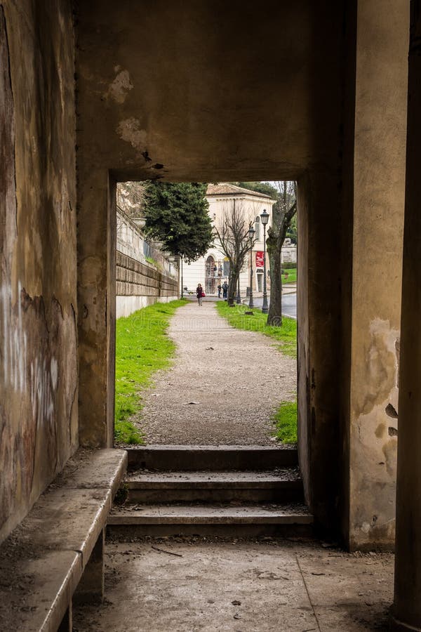 Rectangular Opening Historic Wall in Rome, Italy Stock Image - Image of ...
