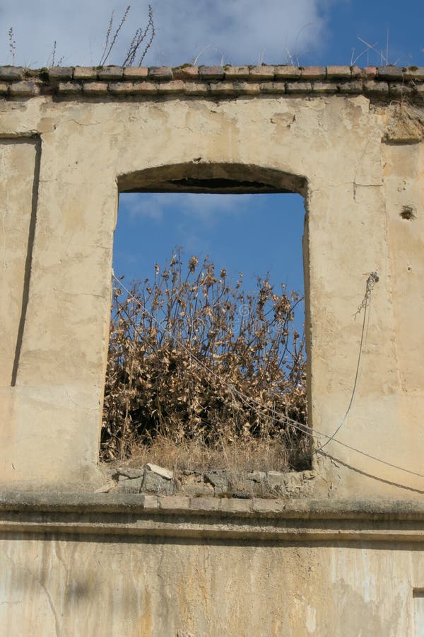 Framed on an Abandoned Building Stock Photo - Image of blue, natural ...
