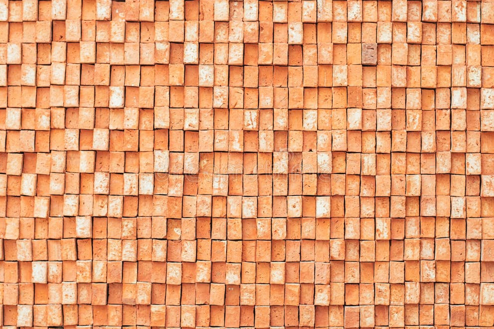 Rectangular Orange Bricks Random Pattern Wall Facade Texture Material ...