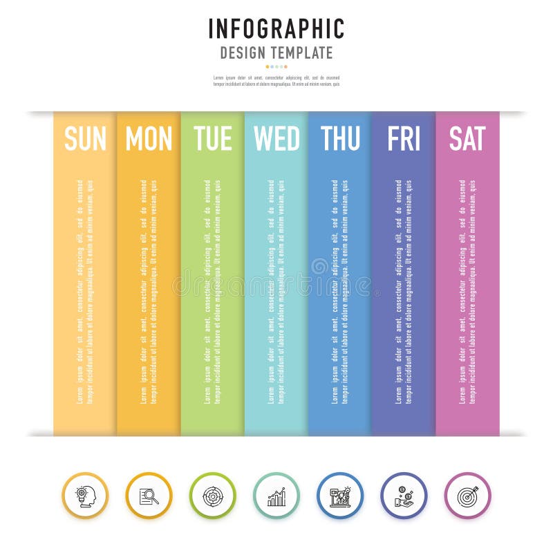 Rectangular Origami Infographic Weekly for Business Presentation Stock ...