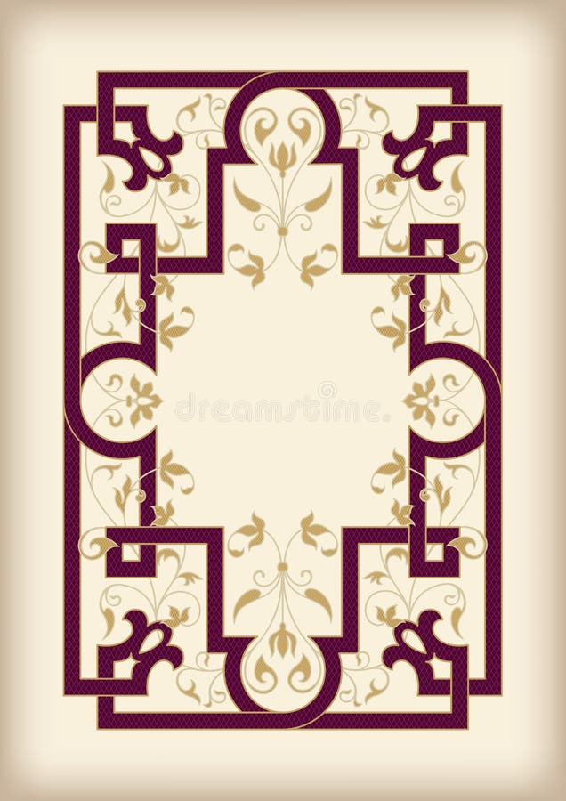 Rectangular Ornate Framework. Decorative Floral Corners. Stock Vector ...