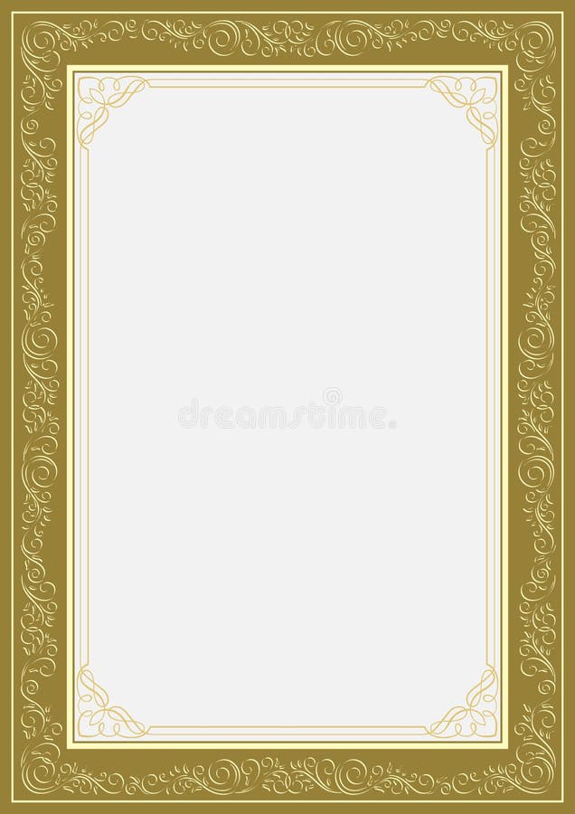Rectangular Ornate Framework. Decorative Floral Corners. Stock Vector ...