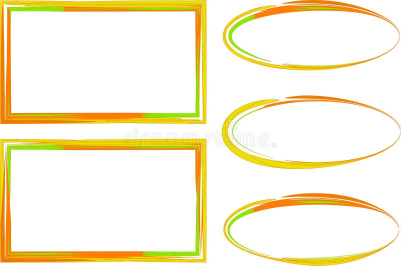 Yellow Orange Green Mix Colorful Abstract Frames Collection Stock ...