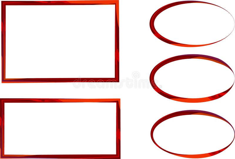 Dark Bright Red Abstract Borders Frames Set Stock Illustration ...
