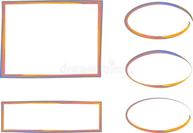Pastel Orange Blue Colorful Irregular Frames Collection Stock ...