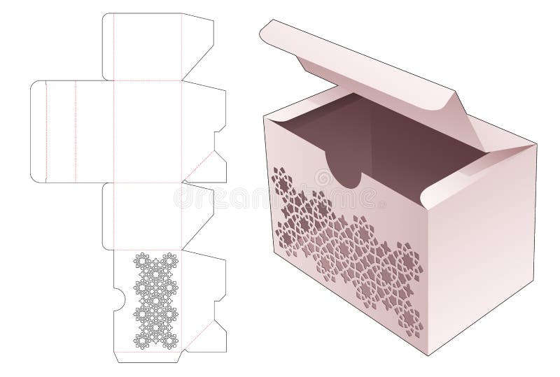 Rectangular Packaging with Stenciled Patterndie Cut Template and 3D ...