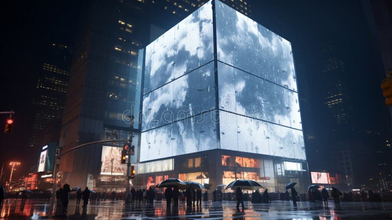 The Rectangular Palace of Artistic Advertising Stock Image - Image of ...