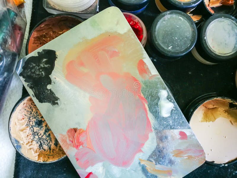 Rectangular Palette with Paints. Stock Photo - Image of painting ...