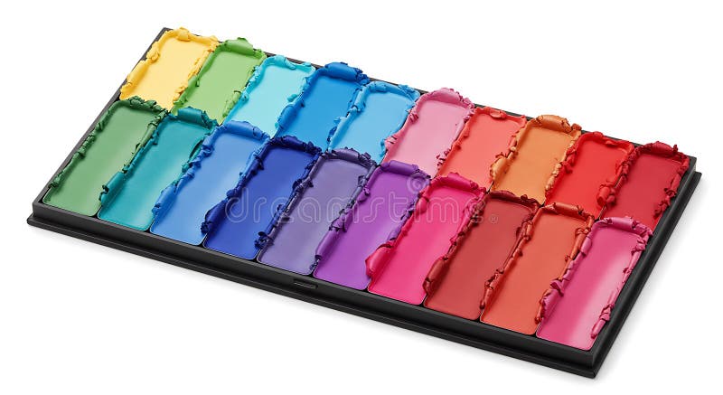 Rectangular Palette of Vibrant Face Paints in a Range of Colors ...