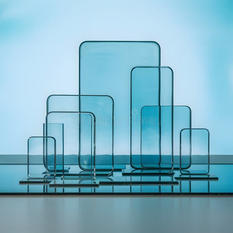 Rectangular Panels on Light Blue Background, Varying in Size ...