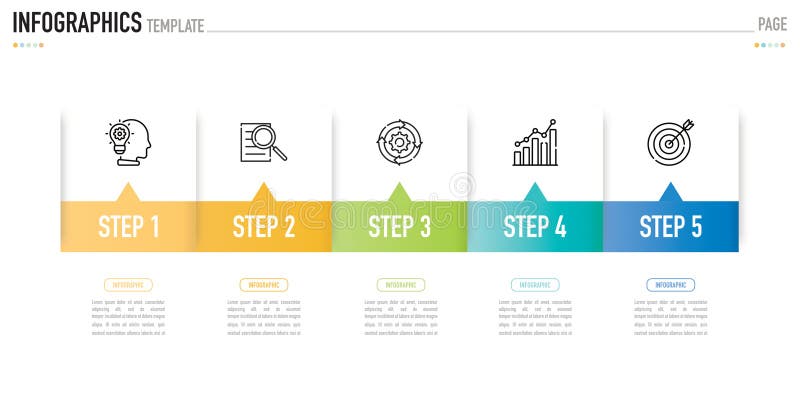 Rectangular Paper Origami Infographic for Business Presentation Stock ...