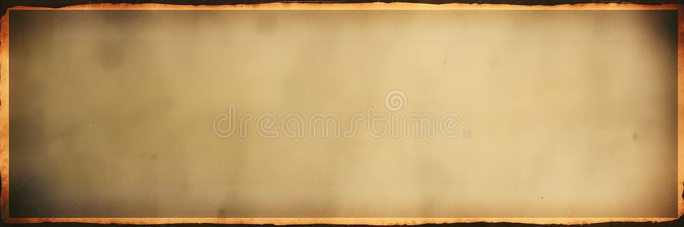A Rectangular Parchment Scroll with a Burnt Orange Border and a Light ...