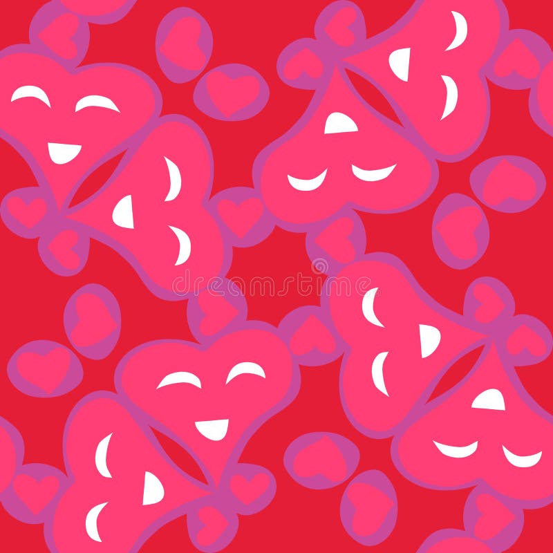 Rectangular Pattern of Heart Shapes Stock Illustration - Illustration ...