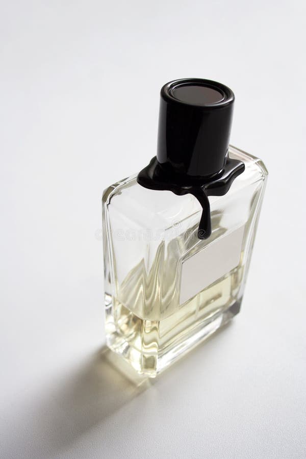 Red Rectangular Perfume with Black Lid Isolated Stock Photo - Image of ...