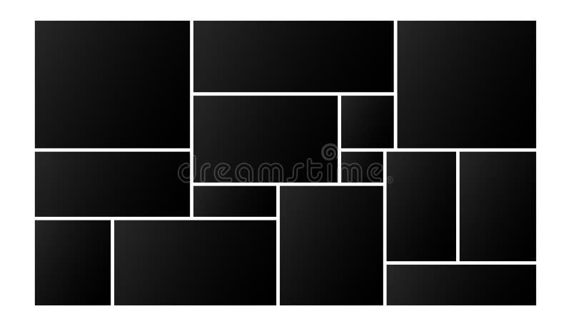 Rectangular Photo Collage Frame for Images Stock Vector - Illustration ...