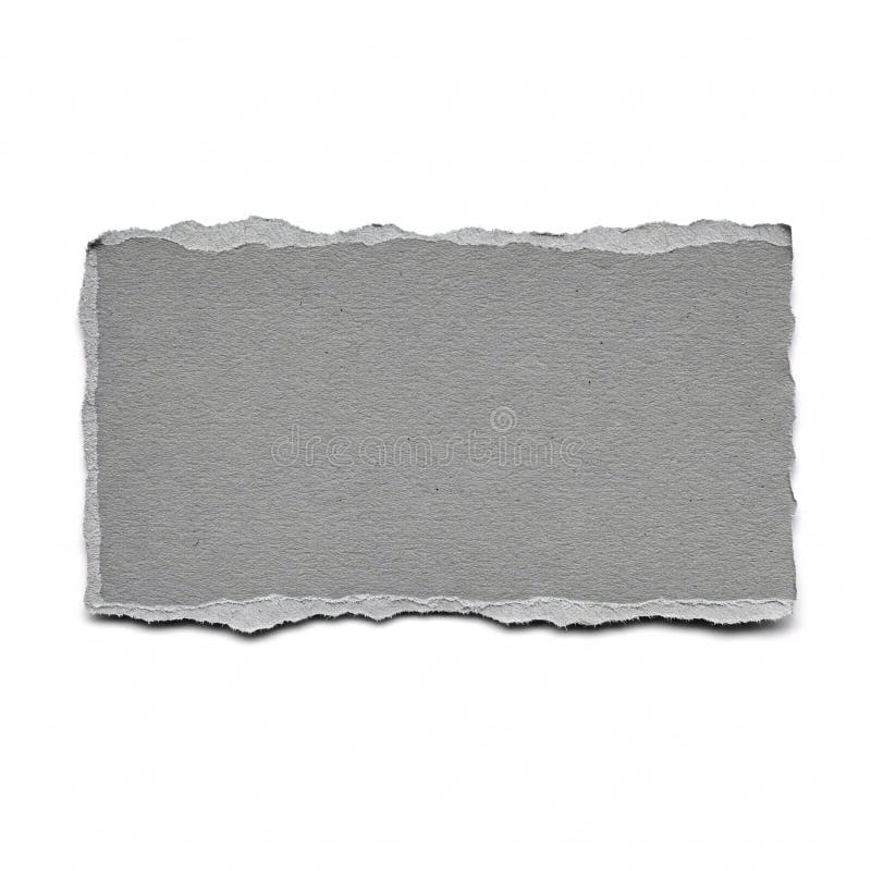 Rectangular Piece of Gray Torn Paper is Isolated on White Stock ...