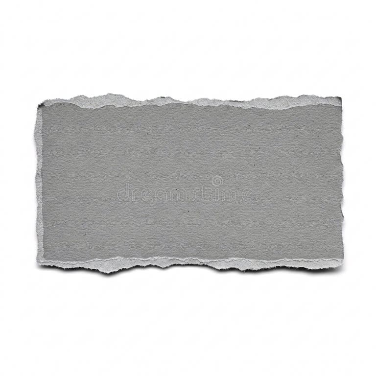 Rectangular Piece of Gray Torn Paper is Isolated on White Stock ...