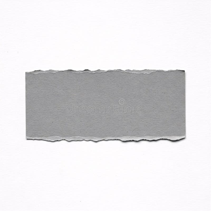 Rectangular Piece of Gray Torn Paper is Isolated on White Stock ...