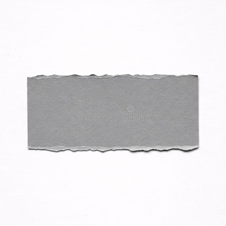 Rectangular Piece of Gray Torn Paper is Isolated on White Stock ...