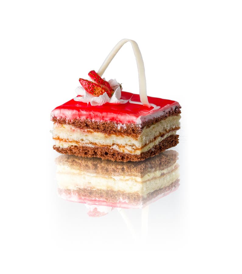 Rectangle strawberry cake stock photo. Image of section - 11180950