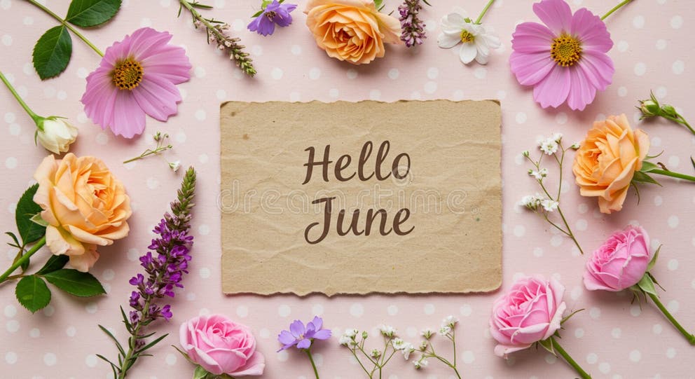 A Rectangular Piece of Paper with "Hello June" Written on it is ...