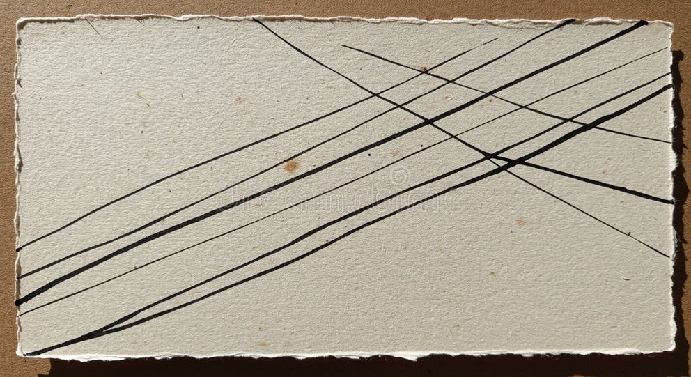 Rectangular Piece of Textured, Cream-colored Paper with Rough Edges ...