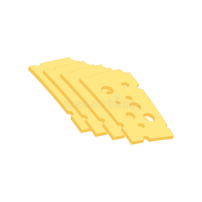 Rectangular Pieces of Cheese on a White Background. Stock Vector ...