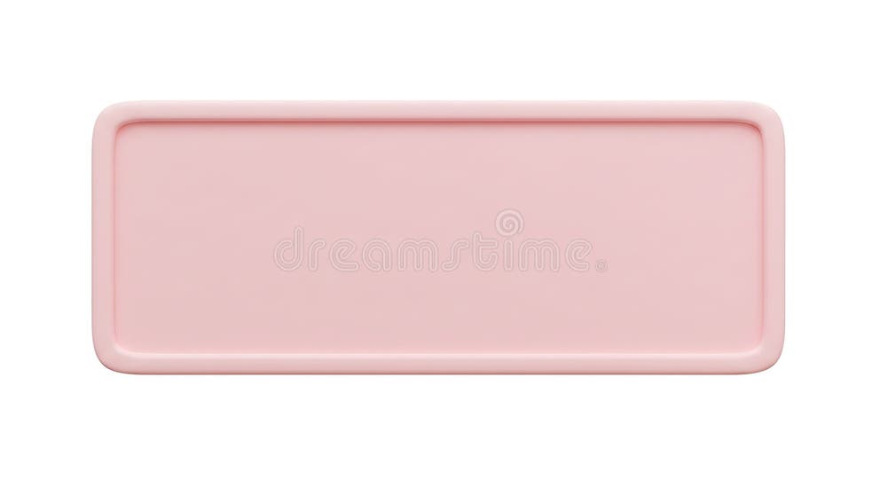 Rectangular Pink Tray with Rounded Edges, Viewed from Above. Made of ...