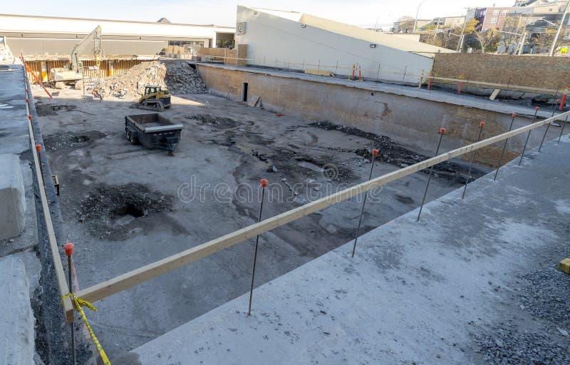 Rectangular Pit at a Construction Site Stock Image - Image of steel ...