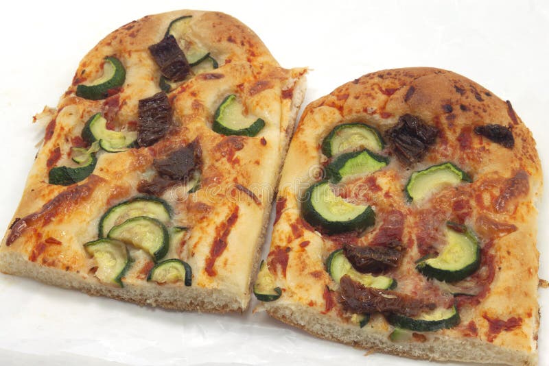 Rectangular Pizza Cut with Paper Container Stock Image - Image of ...