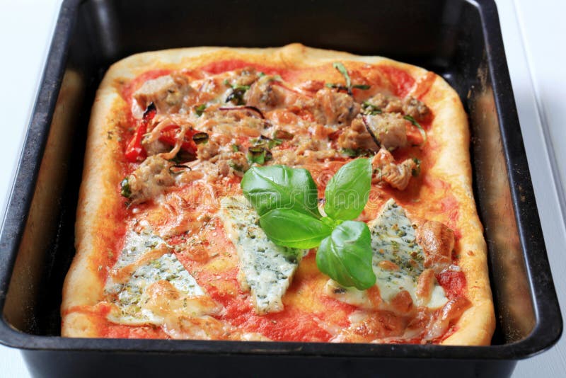 Rectangular pizza stock image. Image of food, tuna, cheese - 36505983