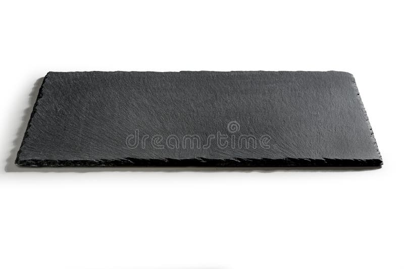 Rectangular Plate in Black Slate Stock Image - Image of background ...