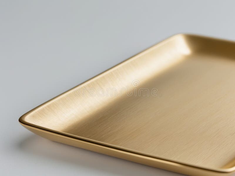 Rectangular Plate Brushed Gold Finish Appears To Be Close Up Shot ...