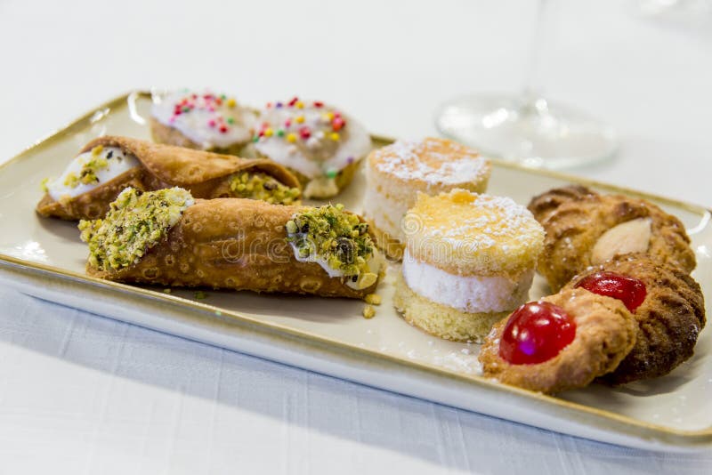 Rectangular Plate with Sicilian Pastry Stock Image - Image of ...