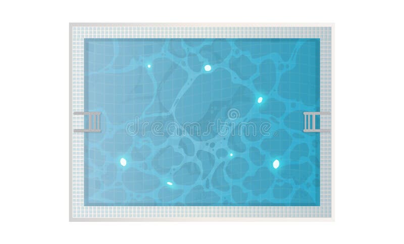 Rectangular Pool Top View Isolated on White Background. Vector ...
