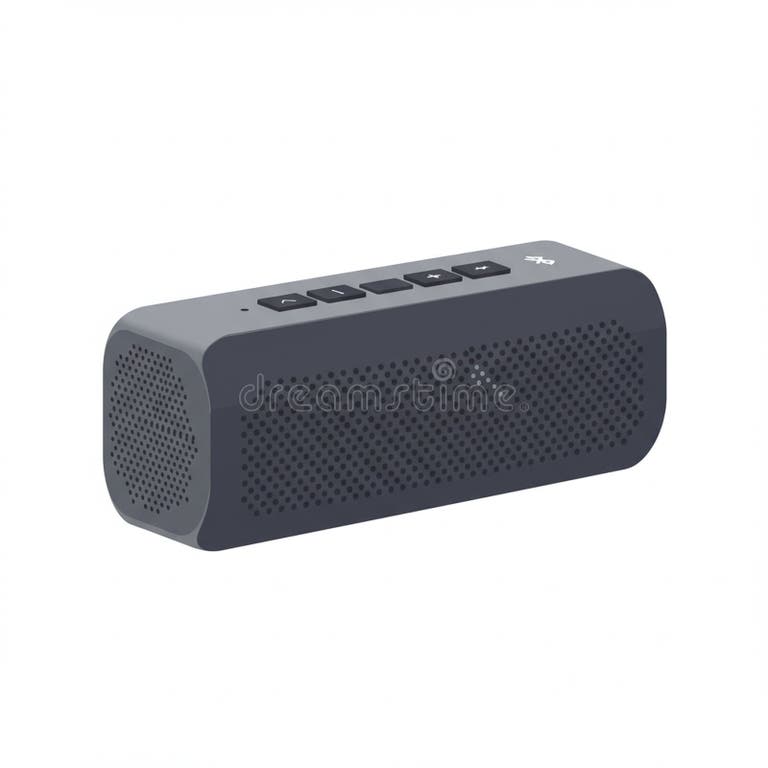 Rectangular Portable Bluetooth Speaker in Dark Gray Featuring Rounded ...